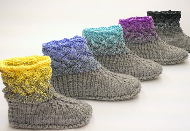 Ravelry: Braided Design Slippers pattern by Heidi & Lisa Schramm