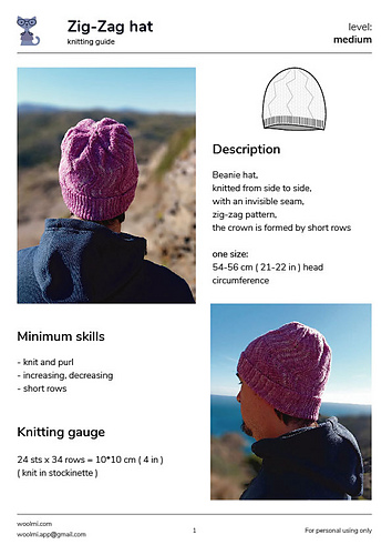 Ravelry: Zig-Zag hat pattern by Elena Woolmi