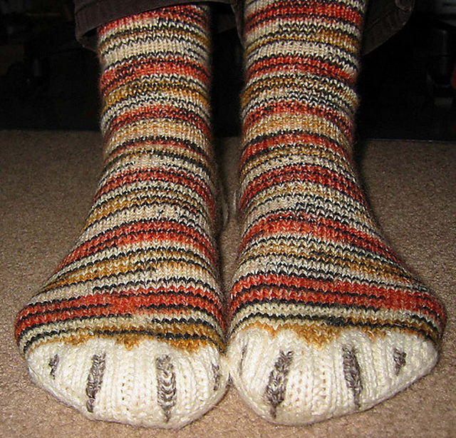 Ravelry: Wovenflame's Tiger Toes Socks