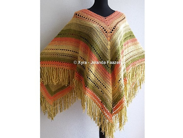Ravelry: PATR1031 - Poncho triangle with straight back side pattern by ...