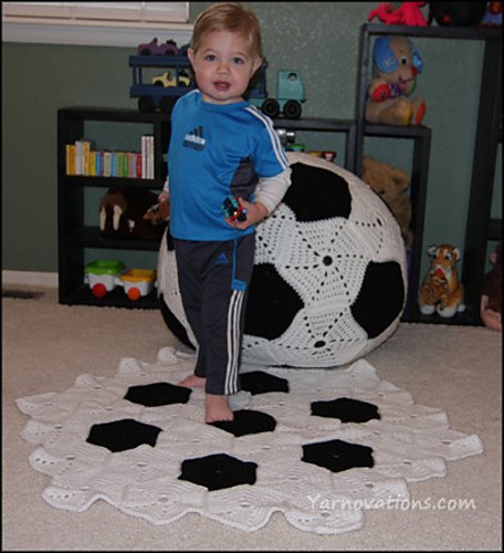Ravelry: Soccer Blanket - Rectangular or Circular pattern by Yarn Twins