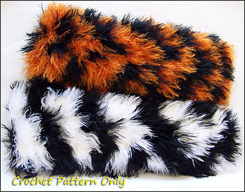 Ravelry: White and Bengal Tiger Scarves pattern by Yarn Twins