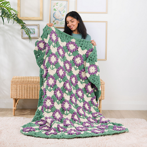 Ravelry: Flower Patch Blanket pattern by Yarnspirations Design Studio