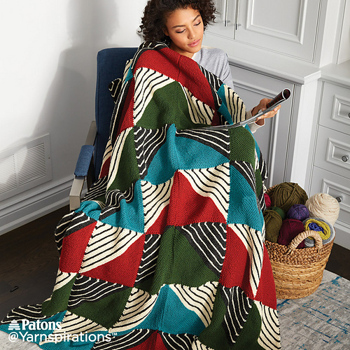 Ravelry: Knit Patchwork Blanket pattern by Yarnspirations Design Studio