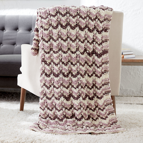 Ravelry: Warm Ripple Blanket pattern by Yarnspirations Design Studio