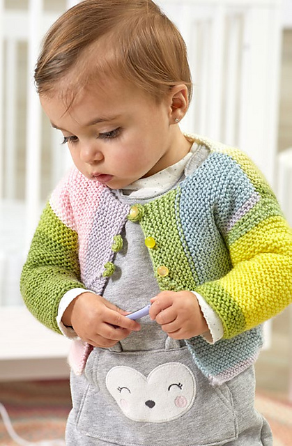 Ravelry: Mitered Colorblock Baby Cardigan pattern by Sandi Rosner