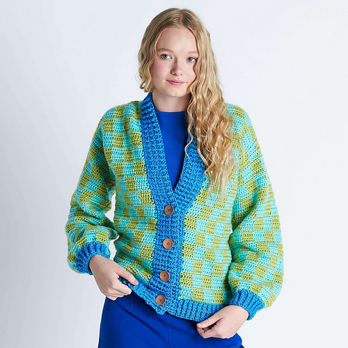 Ravelry: Checkered Cardigan pattern by Yarnspirations Design Studio