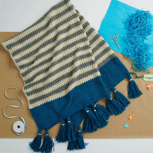 Ravelry: Stripe Border Throw pattern by Yarnspirations Design Studio