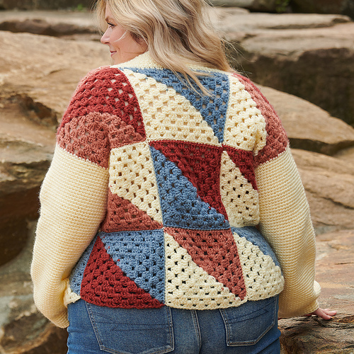 Ravelry: Split Granny Square Open Front Cardigan pattern by Red Heart ...