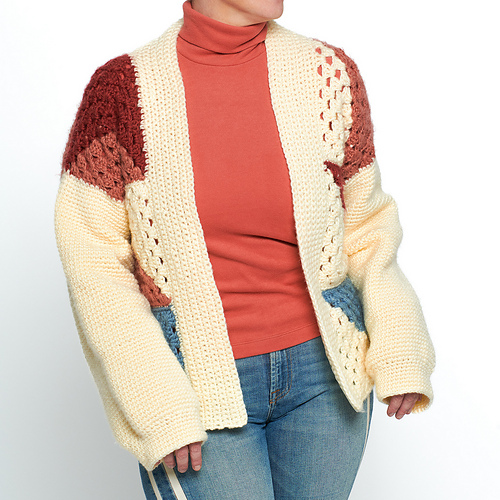 Ravelry: Split Granny Square Open Front Cardigan pattern by Red Heart ...