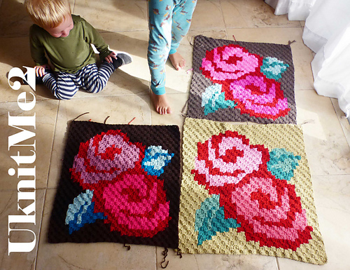 Ravelry: c2c Rose Rosebud Pillow pattern by U Knit Me 2