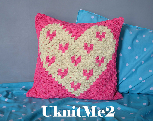 Ravelry: c2c Heart pillow EASY crochet pattern by U Knit Me 2