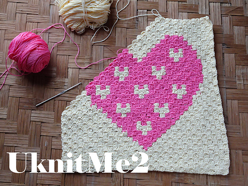 Ravelry: c2c Heart pillow EASY crochet pattern by U Knit Me 2