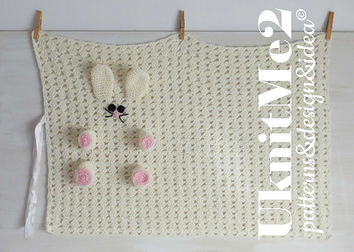 Ravelry: Bunny baby blanket toy & security blanket pattern by U Knit Me 2