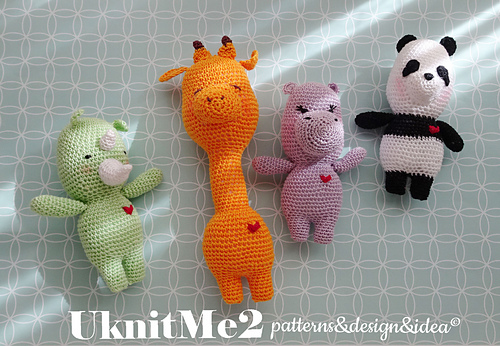 Ravelry: Pocket Pals Wild Animals tiny amigurumis 4x1 pattern by U Knit ...