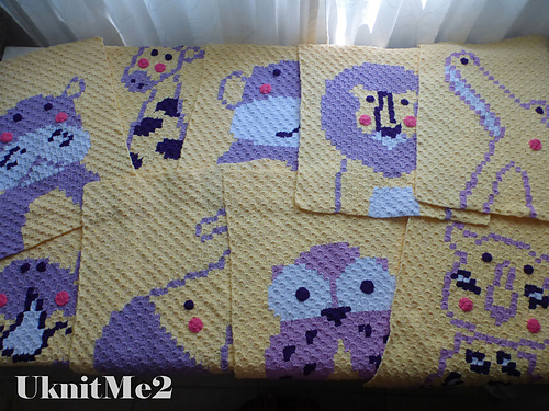 Ravelry: c2c Blanket Hippo Motif Block pattern by U Knit Me 2