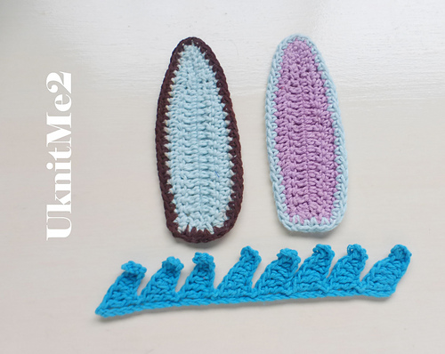 Ravelry: Surf Board & Waves Crochet Applique pattern by U Knit Me 2