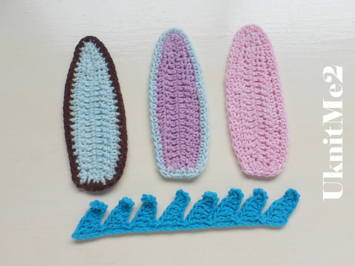 Ravelry: Surf Board & Waves Crochet Applique pattern by U Knit Me 2