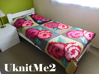 Ravelry: c2c Rose Rosebud Pillow pattern by U Knit Me 2
