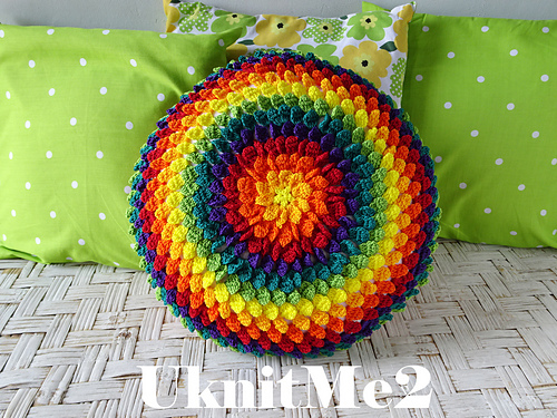 Ravelry: Flower Pillow Round Cushion pattern by U Knit Me 2