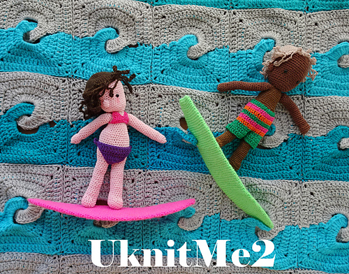 Ravelry: Surfer Amigurumi Doll Boy, Girl & Surfboard pattern by U Knit Me 2