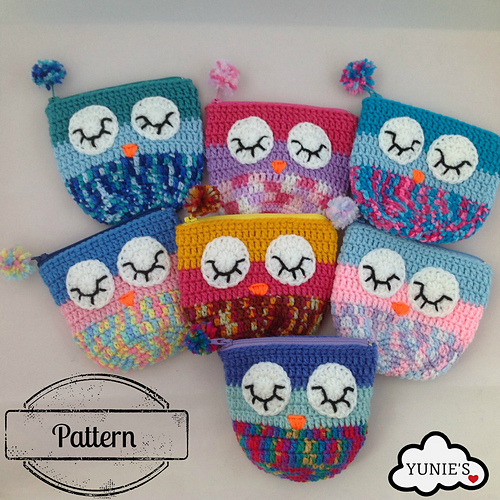 Ravelry: Sleepy Owl Pouch pattern by Yunies Handmade