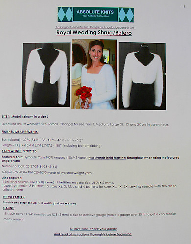 Ravelry: The Royal Wedding Shrug Angora Bolero pattern by Angela Juergens