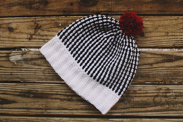 Ravelry: Black & White Striped Hat pattern by Andrea Weber
