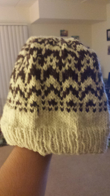 Ravelry: Patterned, Two-Color Hat pattern by Alexandra Viscosi