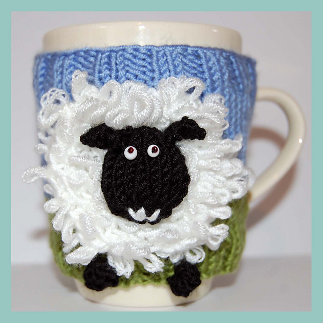 Ravelry: Amos Sheep Cup Cozy pattern by Adel Kay