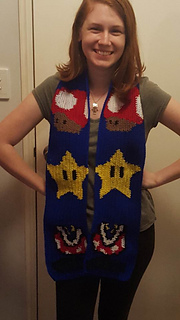 Ravelry: Super Mario and Friends Scarf pattern by Lynda Power