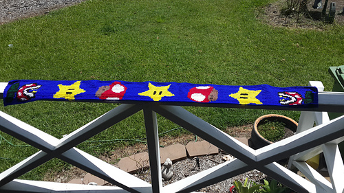 Ravelry: Super Mario and Friends Scarf pattern by Lynda Power
