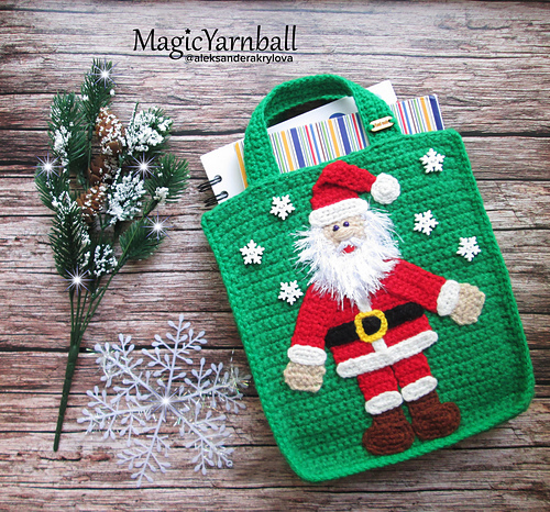 Ravelry: Santa Claus gift bag pattern by Aleksandera Krylova