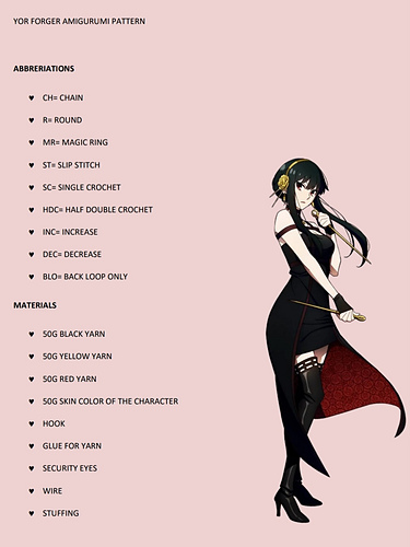 Ravelry: Yor Forger pattern by Valentina Hernandez