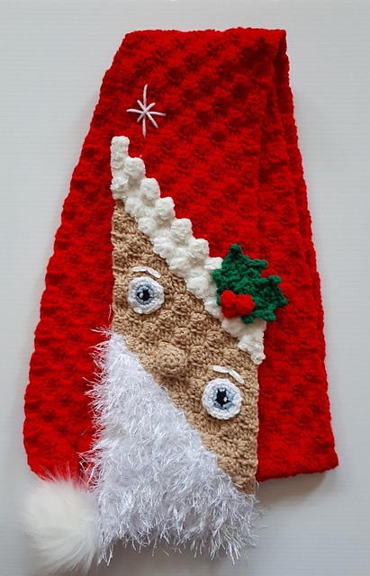 Ravelry: C2C Mr. Santa Claus scarf pattern by Susan Wilkes-Baker