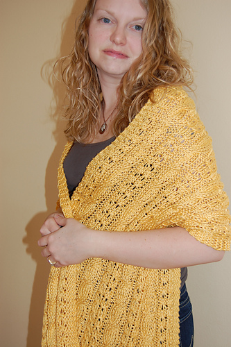 Ravelry: Coin Lace and Cable Wrap pattern by Shui Kuen Kozinski
