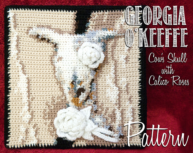 Ravelry: Georgia O'Keeffe Cow's Skull with Calico Roses pattern by ...