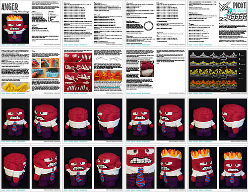 Ravelry: Anger (Inside Out) Amigurumi pattern by Allison McDonough