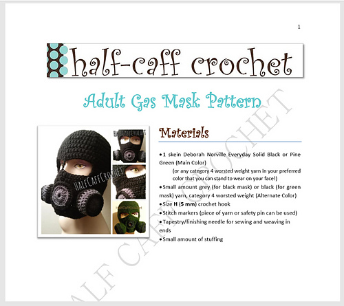 Ravelry: Gas Mask pattern by Amy Herring