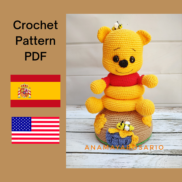 Ravelry: Winnie Pooh stacking toy crochet pattern by Ma Alejandra Fernandez