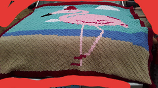 Ravelry: C2C Christmas Flamingo Throw pattern by Big Momma's Strings