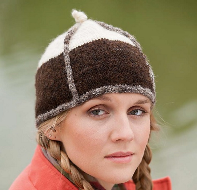 Ravelry: Columns Hat in Jacob wool pattern by Leslie Ann Hauer