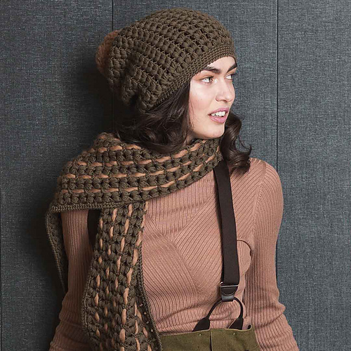 Ravelry: Swank Scarf and Cap Set pattern by Alla Koval