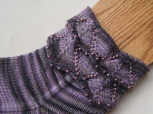 Ravelry: Beaded Cuff Bead Knitted Socks pattern by Linda Lehman