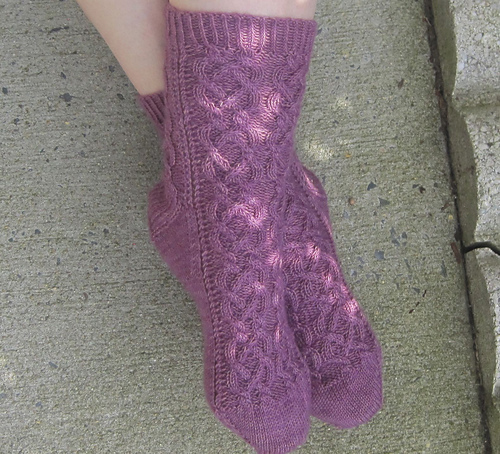 Ravelry: Barkerville Cabled Socks pattern by Linda Lehman