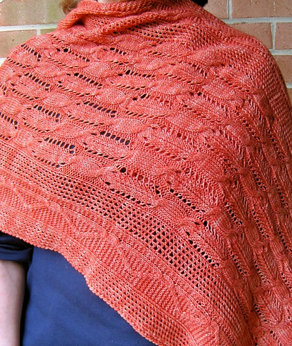 Ravelry: Mesh and Cable Lace Sampler Wrap pattern by Linda Lehman