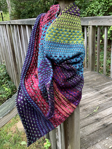 Night Shift Shawl complete! : r/knitting