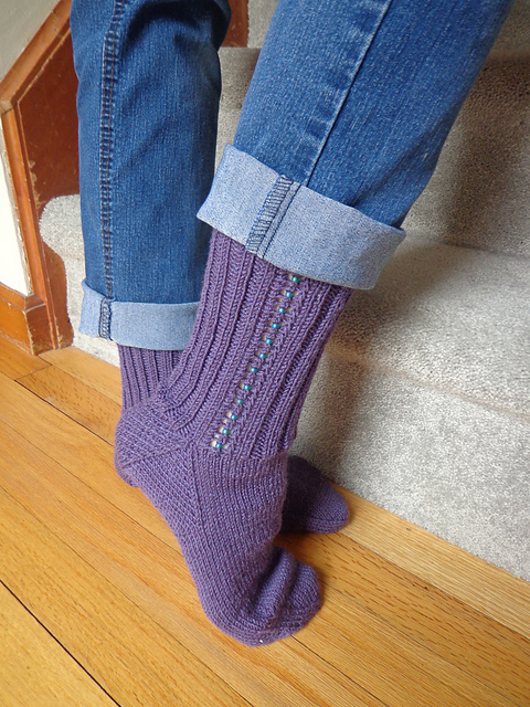 Ravelry: Prima Bella Beaded Sock pattern by Anna Viadero