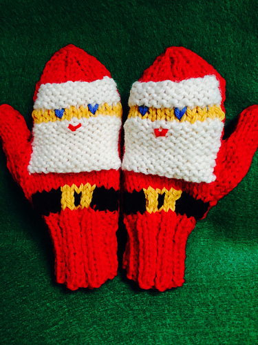 Ravelry: Jolly Santa Mittens pattern by Ann Faith
