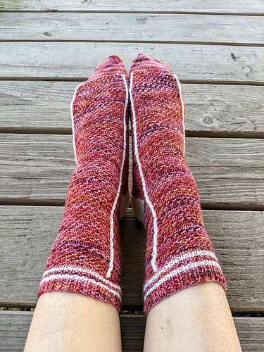 Ravelry: Varsity Beekeeper Socks pattern by Rachel Leggett